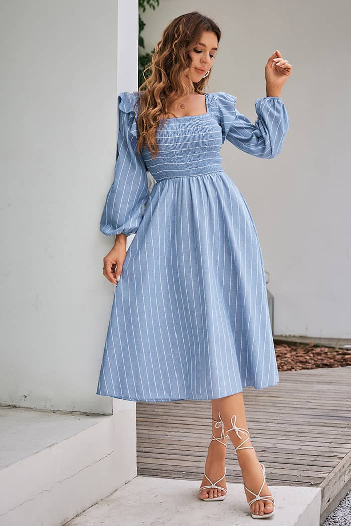 Robe Champêtre Chic Bleu - Esprit Champêtre